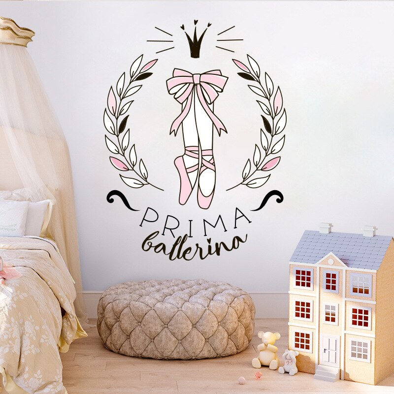 Cartoon Girl Ballet dance Wall Sticker for kids Gi... – Grandado