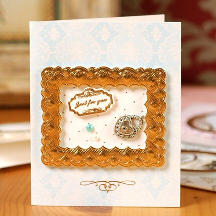 vintage frame cards paper gold frame mini greeting... – Grandado