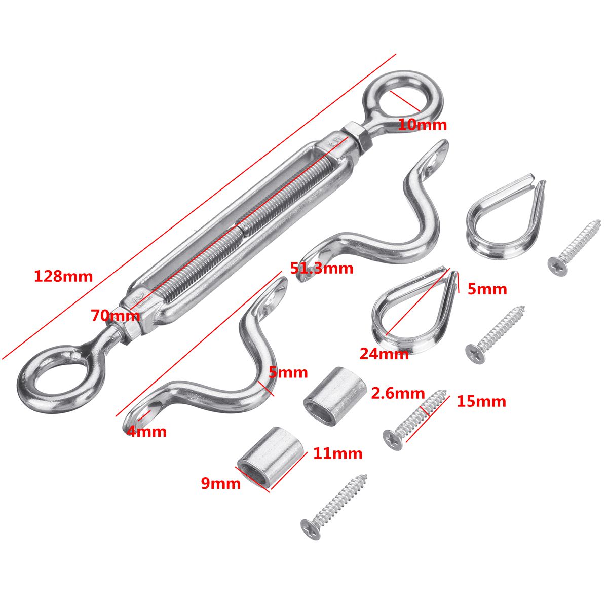 10 Pack 316 Stainless Steel Turnbuckle Balustrade ... – Vicedeal