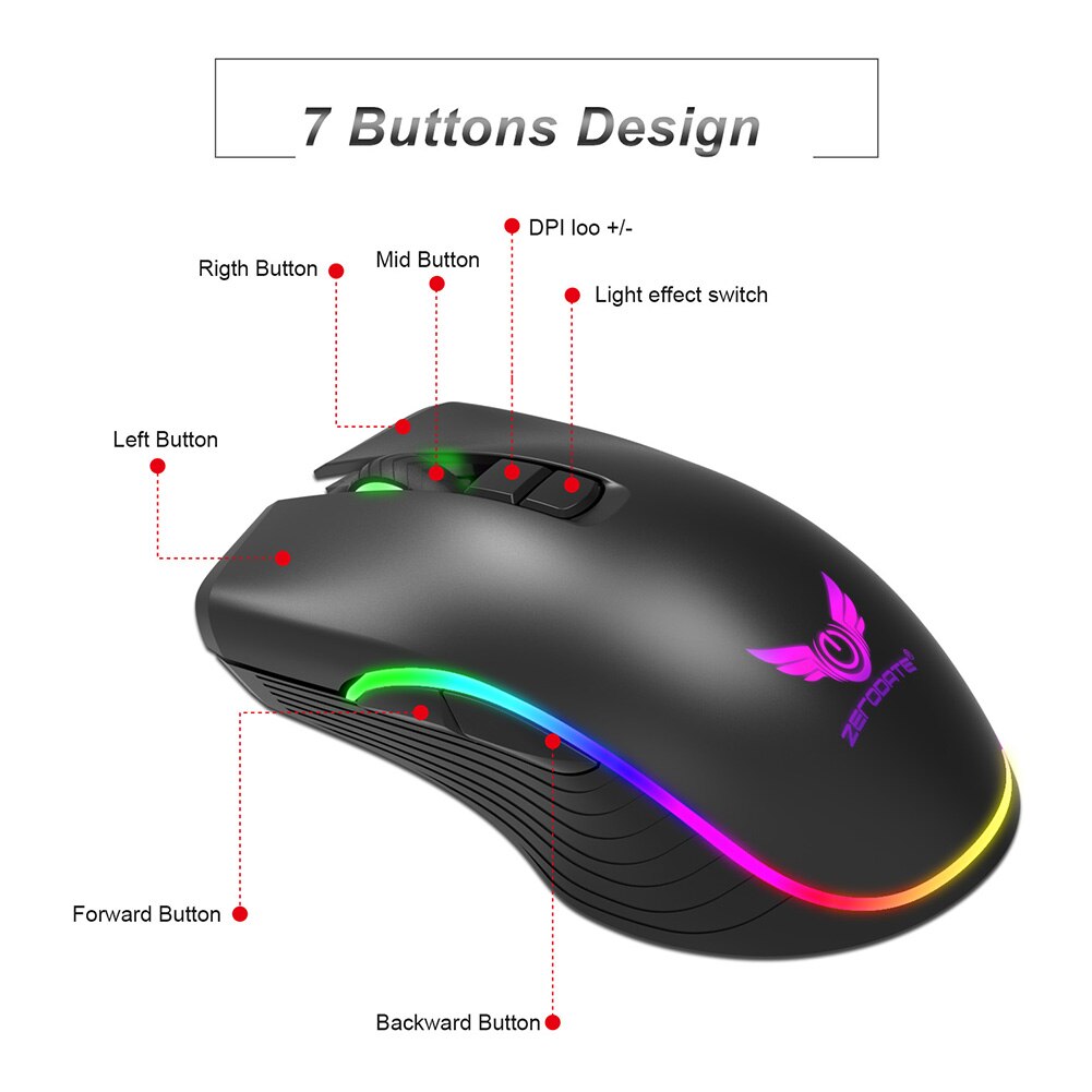 2.4G Wireless Gaming Mouse TYPE-C Rechargeable Gam... – Grandado