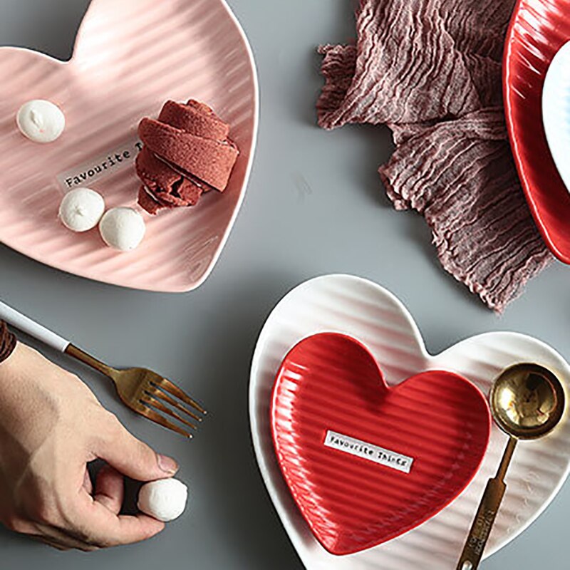 Hjerteform dessertplater keramisk nordisk kort fro... – Grandado