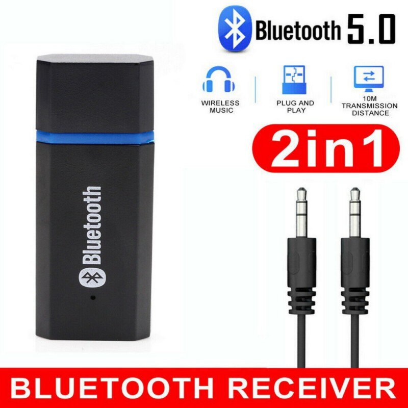 USB Bluetooth 5.0 Receiver 3.5mm Port Wireless Ada... – Vicedeal