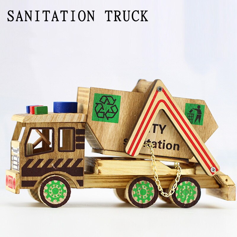 Children's Sanitation Car Model Wooden Children's ... – Grandado