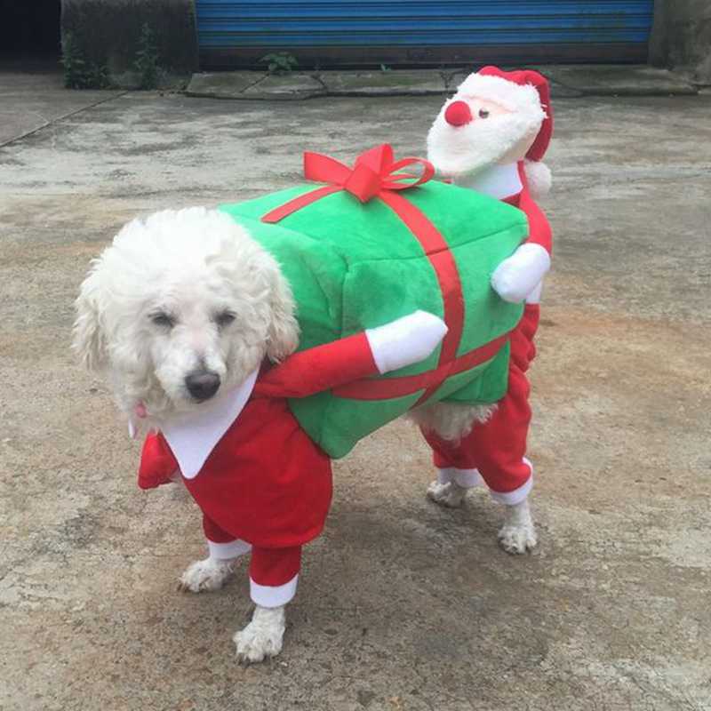 Dog clothes Pet Dog clothes Santa carrying – Grandado