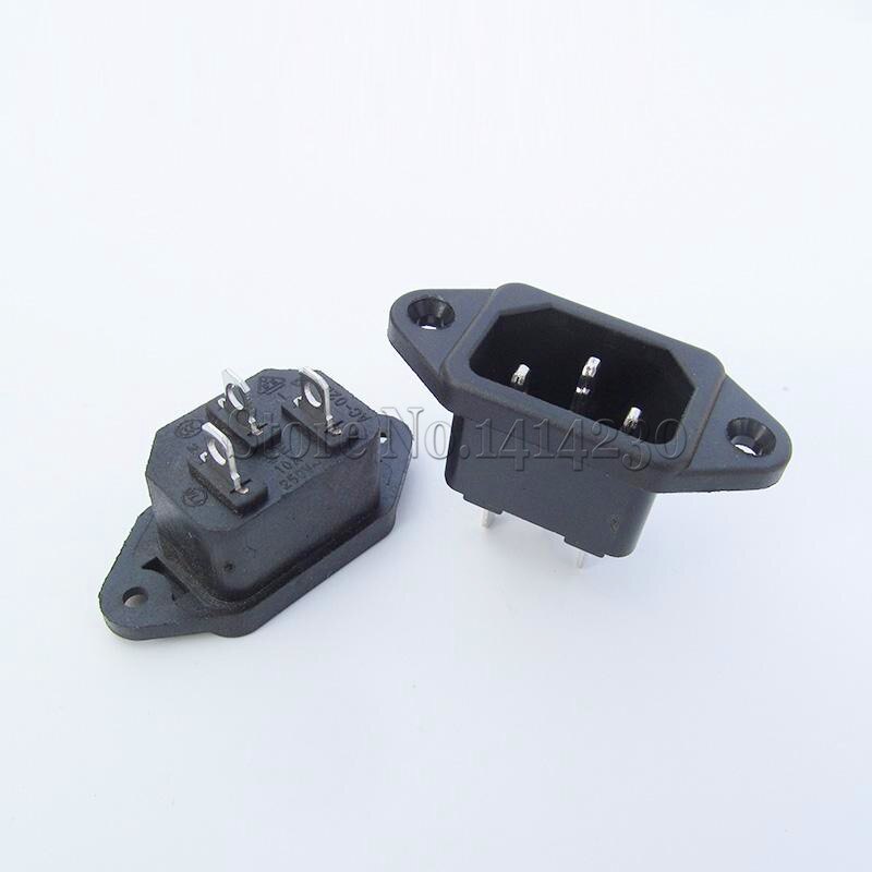 5 PCS AC-04 AC Power Socket 250 V 10A 3-pin Met Or... – Vicedeal