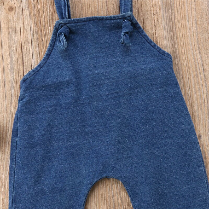 Toddler Kid Baby Girl Solid Blue Denim Overalls St... – Vicedeal