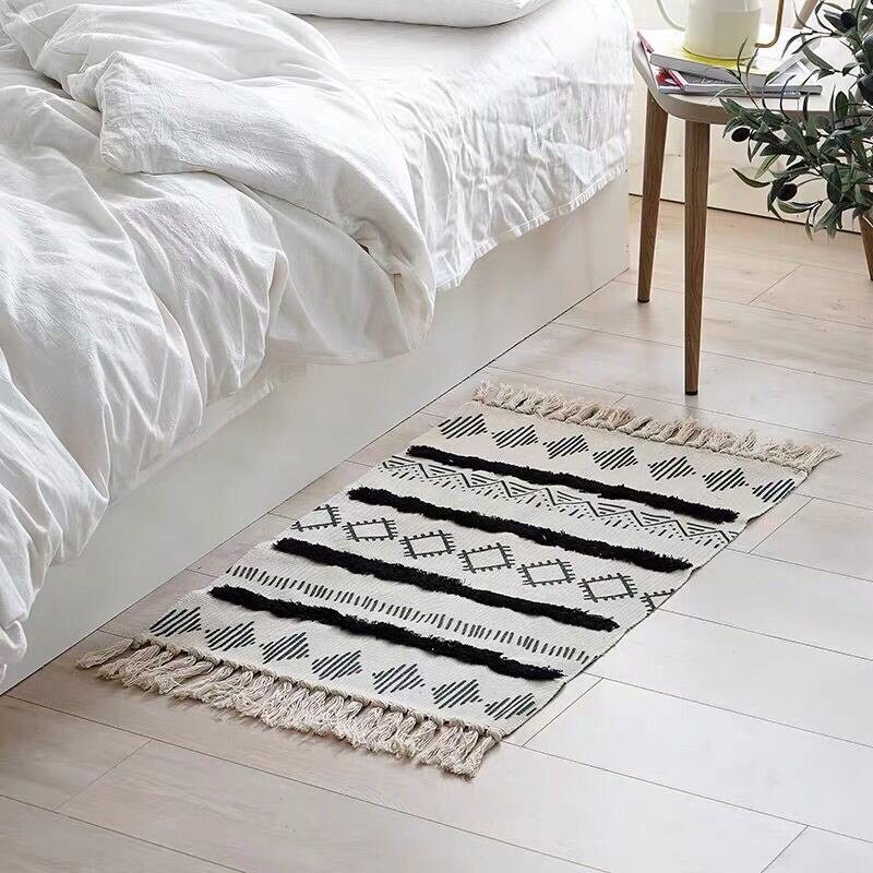 Retro Bohemian Tapijt Katoen Linnen Tassel Home We... – Vicedeal