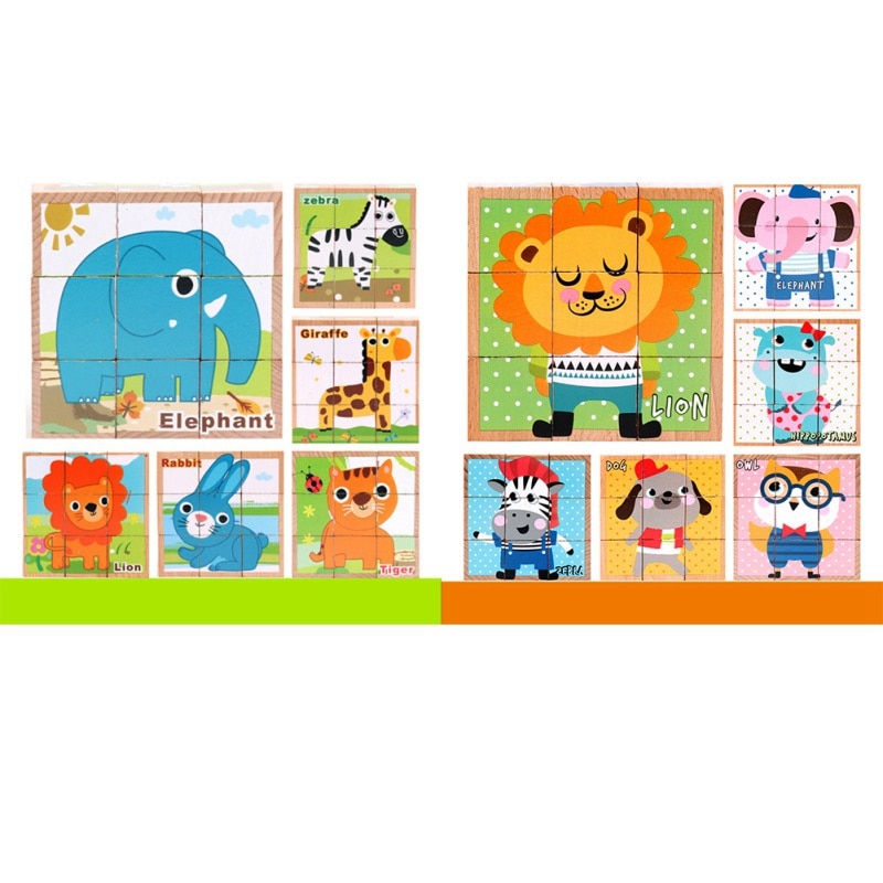 Kids Sorting Toy Animals Wooden Puzzles Jigsaw Bab... – Vicedeal