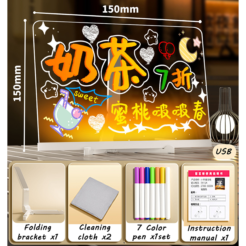 Kids LED Luminous Blackboard Drawing Toys Colorful... – Grandado