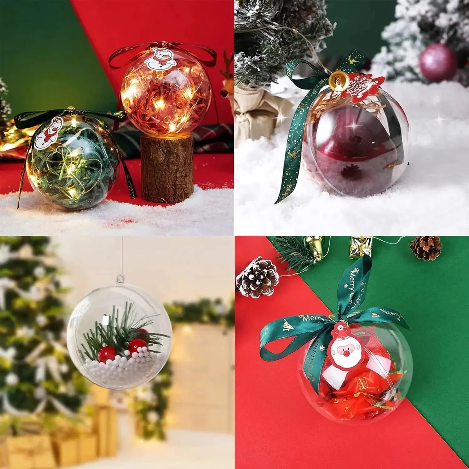 Christmas Ornaments Balls DIY Fillable Bauble Plas... – Grandado