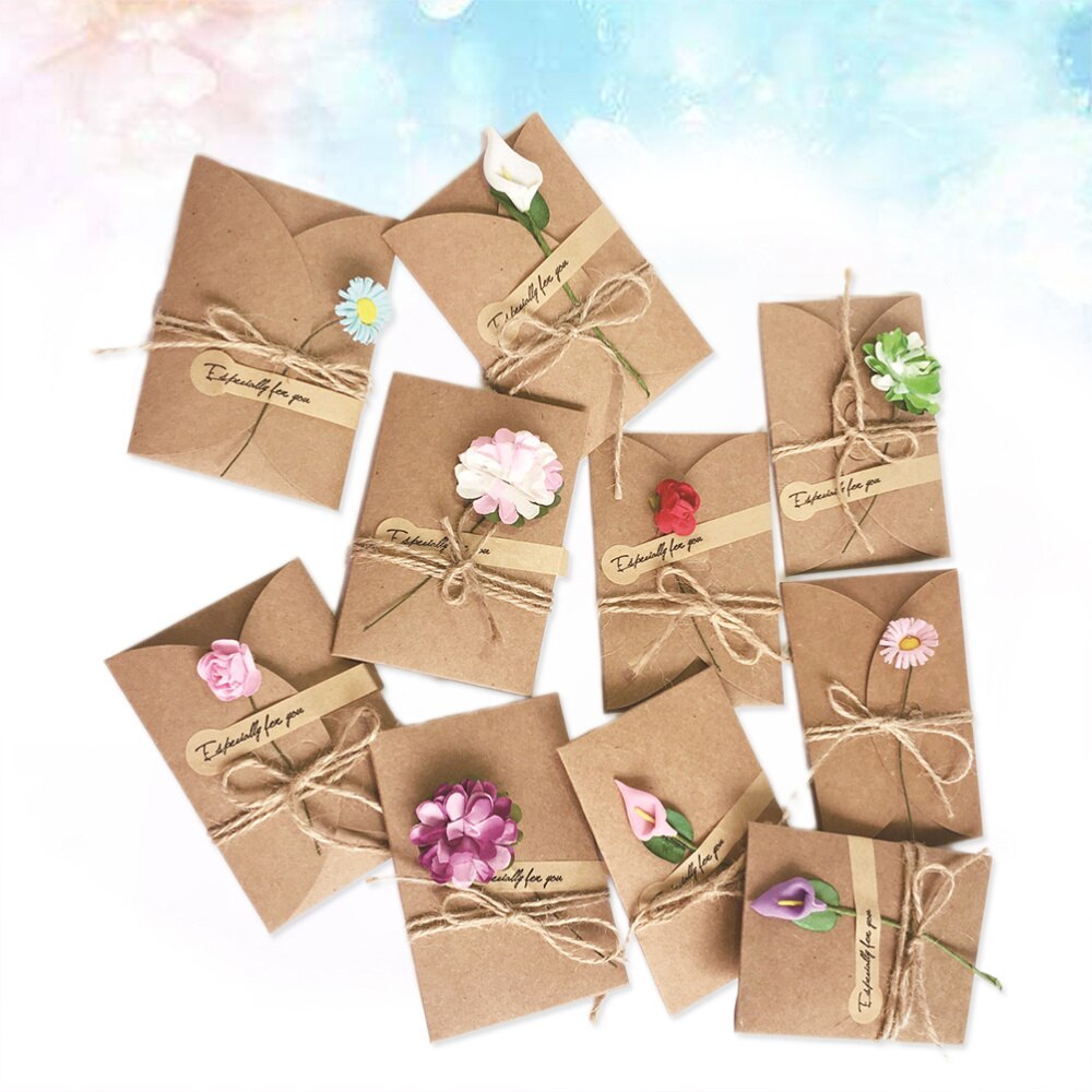 10PCS Vintage Kraft Paper Greeting Card Dried Flow... – Vicedeal