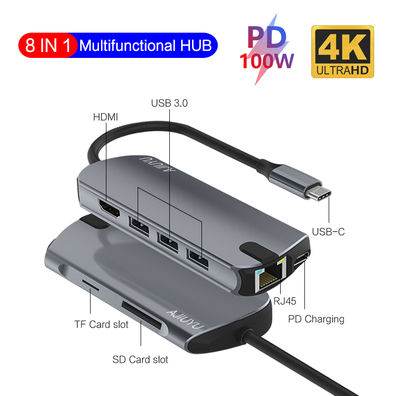 Concentrador de puertos USB tipo C a Multi USB 3,0... – Grandado