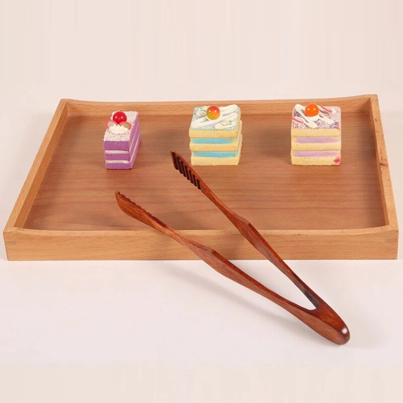 Wooden Food Tongs BBQ Bacon Steak Tongs Bread Dess... – Grandado