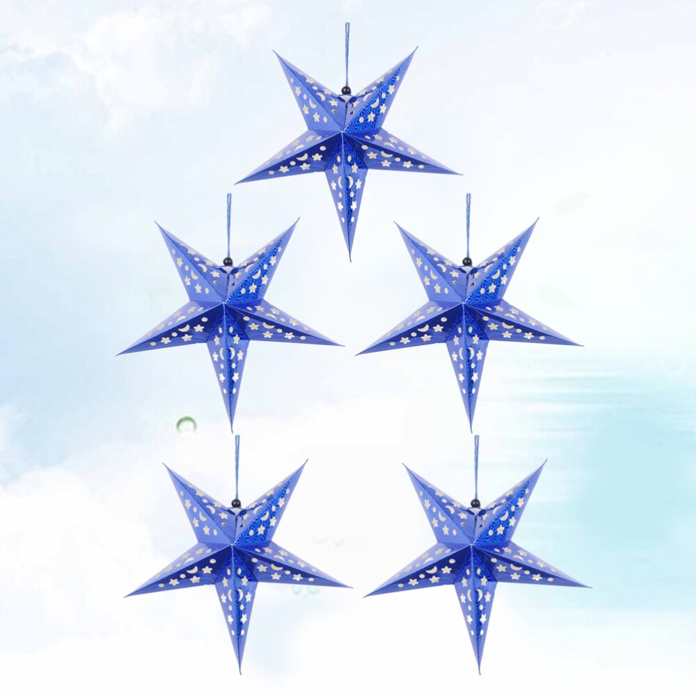 5PCS 30CM Hanging Star Paper Star Light Pentagram ... – Grandado