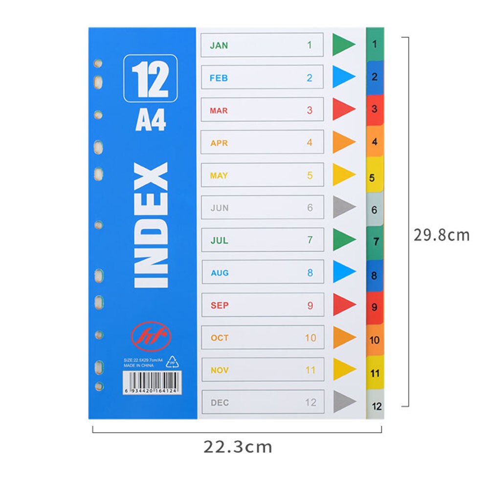 5 Sets A4 Size Plastic Bindmiddel Index Verdelers ... – Grandado