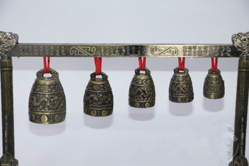 Meditation Gong with 5 Ornate Bell with Dragon Chi... – Grandado