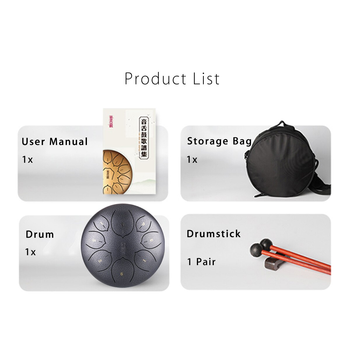 6 Inch Mini Drum 8 Tone Steel Tongue Drum Handpan ... – Grandado