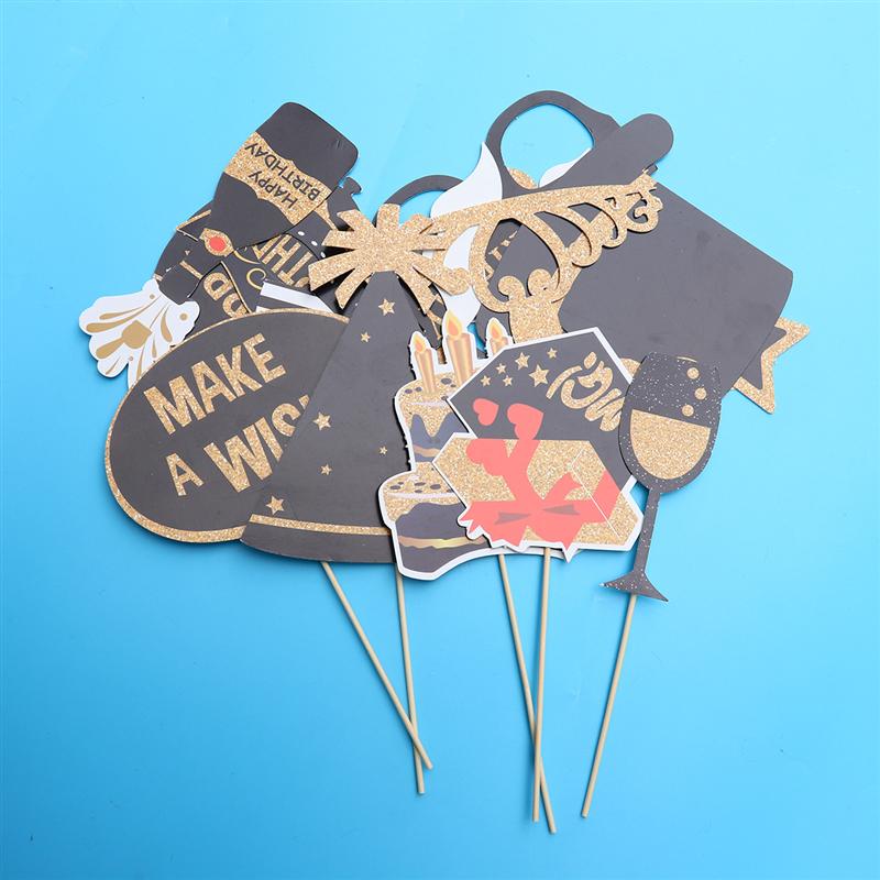 21pcs Party Props Prom Golden Moustache Funny Deco... – Grandado