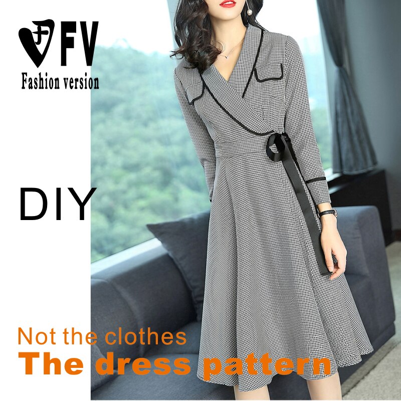 Big swing dress women's pattern apple lapel sewing... – Grandado