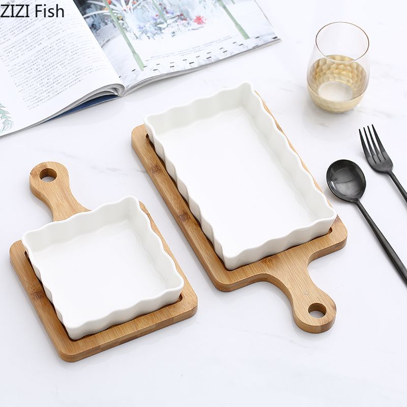 White Ceramic Dinner Dish Plate and Wooden Pallet ... – Grandado