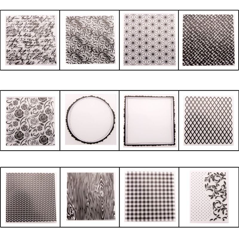 Various Patterns Embossing Folder Stencil Template... – Grandado