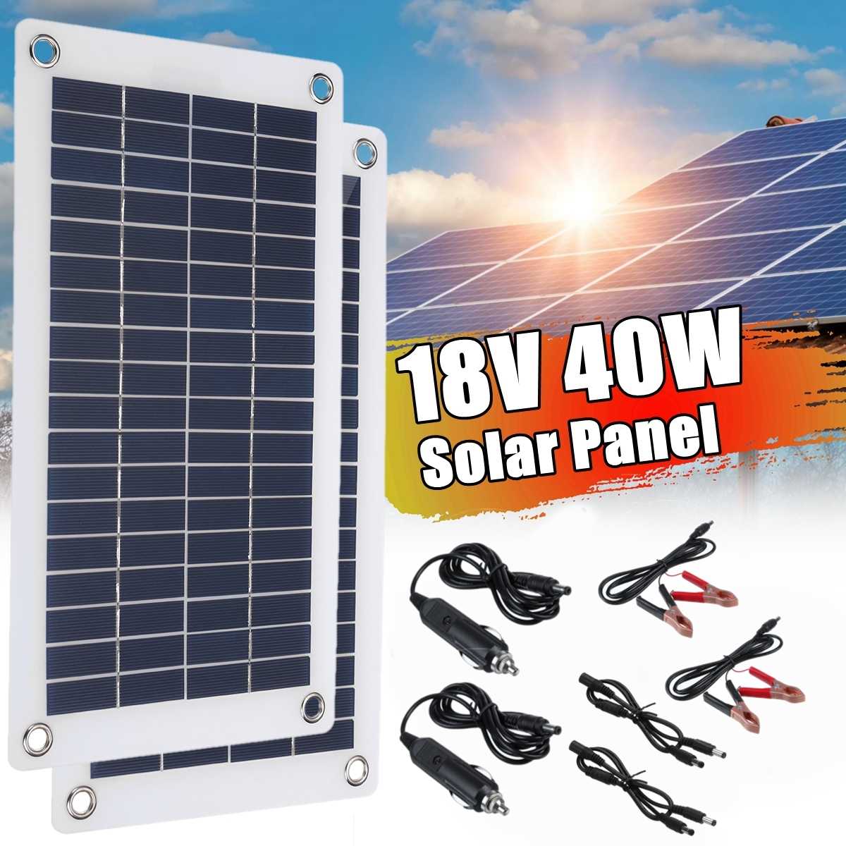 80W Solar Panel USB 12V Monocrystalline Cell 10A -... – Grandado