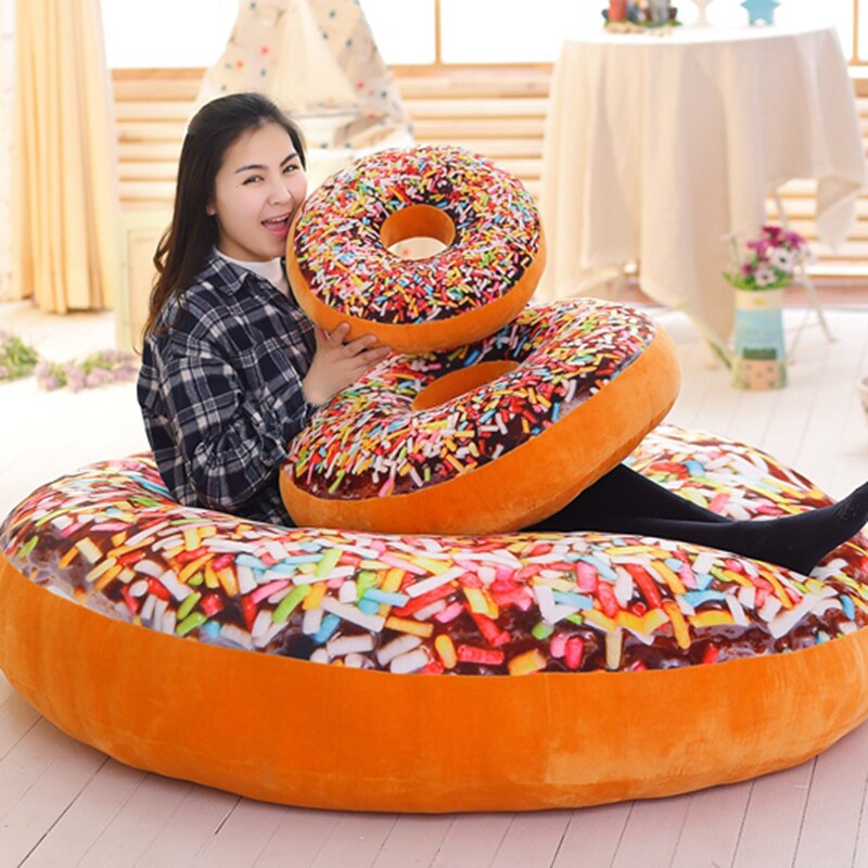 Plush Donut Pillow Toy Sofa Floor Indoor Seat Cush... – Grandado