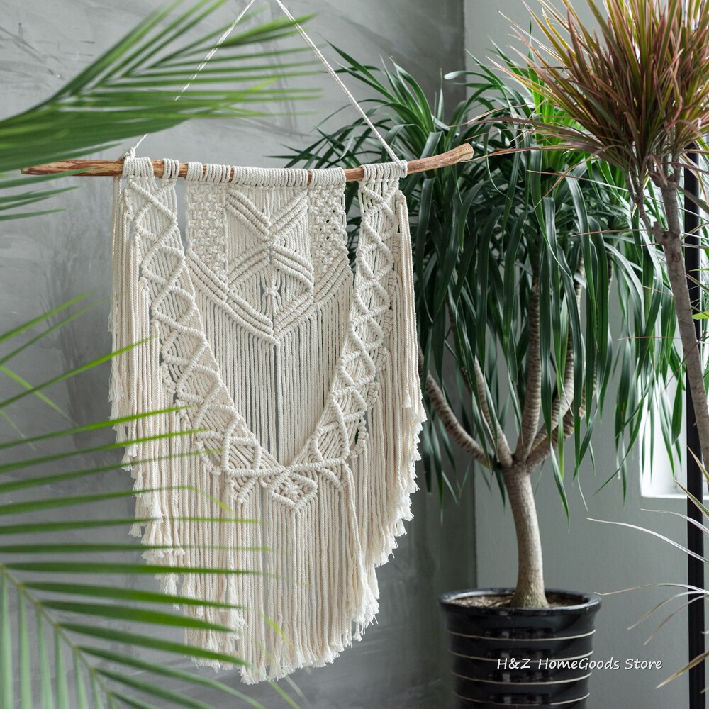 Tapiz Floral de macramé grande para colgar en la p... – Grandado