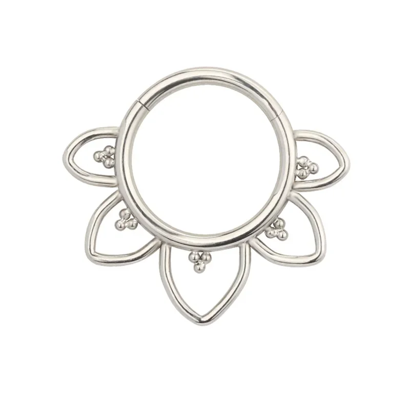 ASTM F-136 Titanium EAR Nose Ring PIERC ConHinged ... – Vicedeal