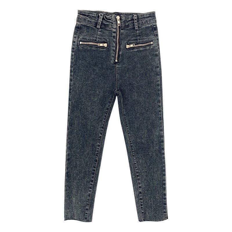 Girls Zipper Skinny Jeans Fall 8 10 years Grey Den... – Grandado