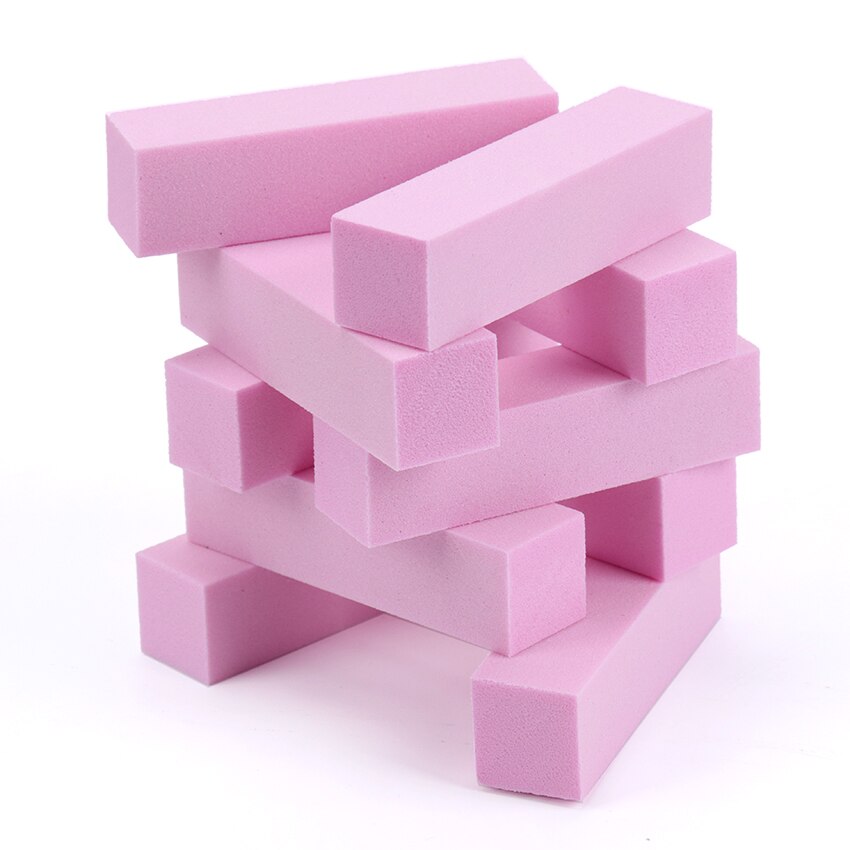 10PCS/Set Pink Four-Faced Abrasive Grit Sponge Nai... – Grandado
