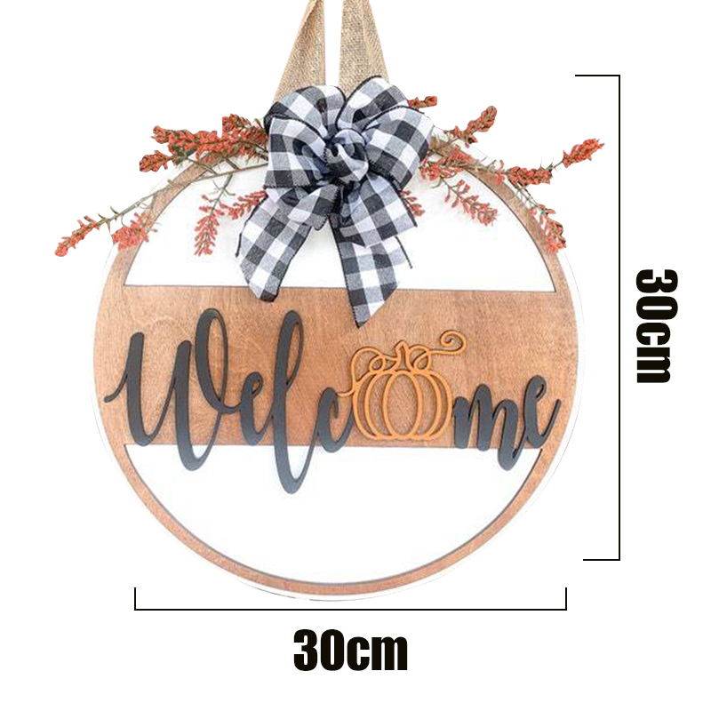Ronde Houten Herfst Welkom Teken Rustieke Voordeur... – Vicedeal