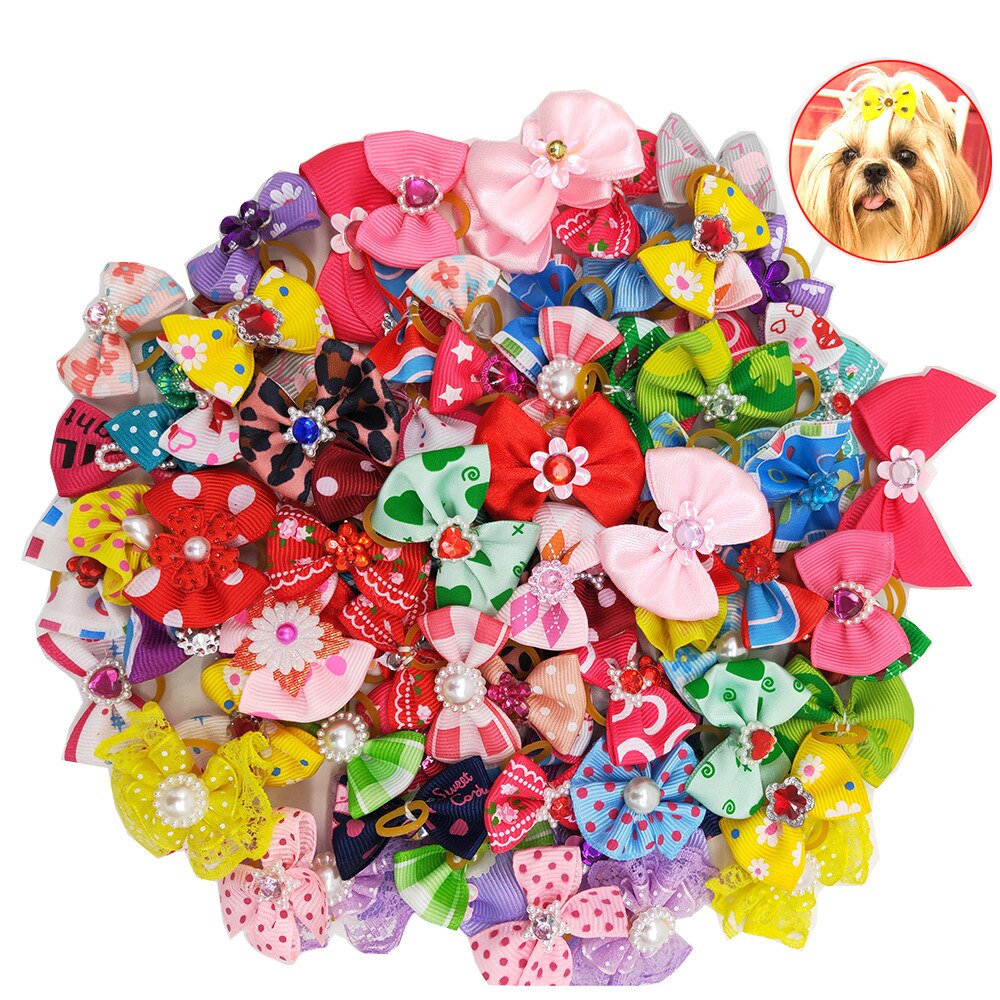 Small Dogs Bows Hair Accessories Yorkshire terrier... – Grandado