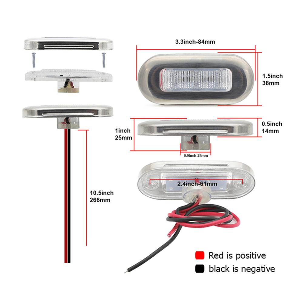 12V Boot Stair Deck Zijmarkeringslicht 4X3 Led Cou... – Grandado