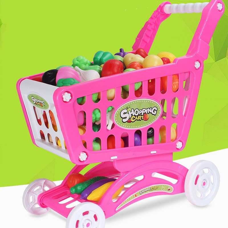 Pink Shopping Trolley Cart Supermarket Trolley Pus... – Grandado