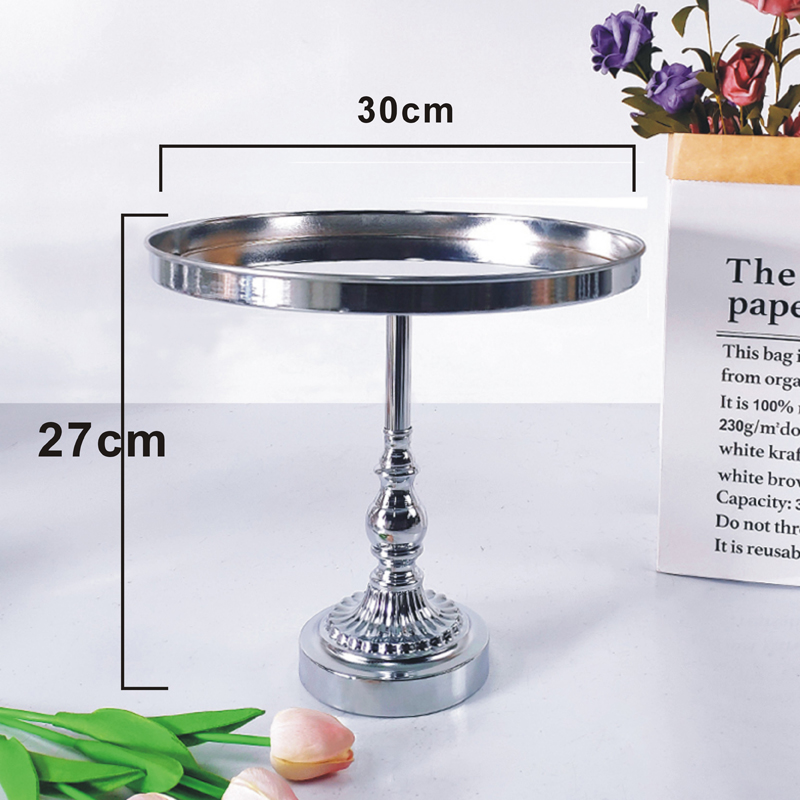 Silver Plating Crystal Cake Stand Dessert Tray Mir... – Grandado