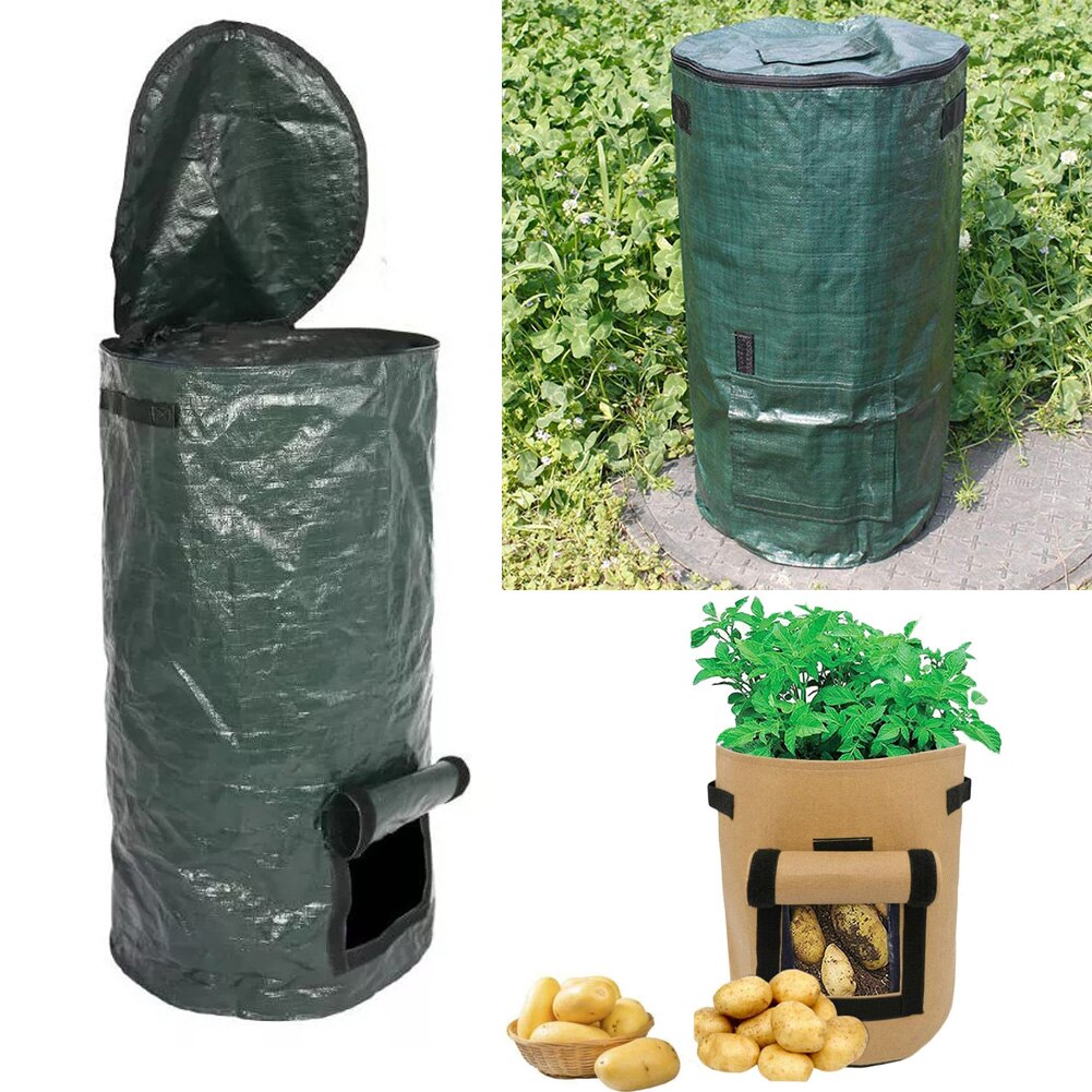Organic Waste Kitchen Garden Yard Compost Bag Envi... – Grandado