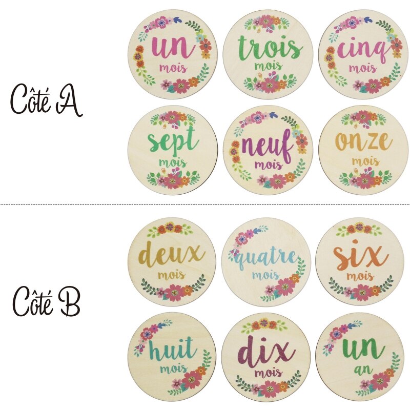 6 Pcs Handmade Baby Milestone Cards Floral Printed... – Grandado