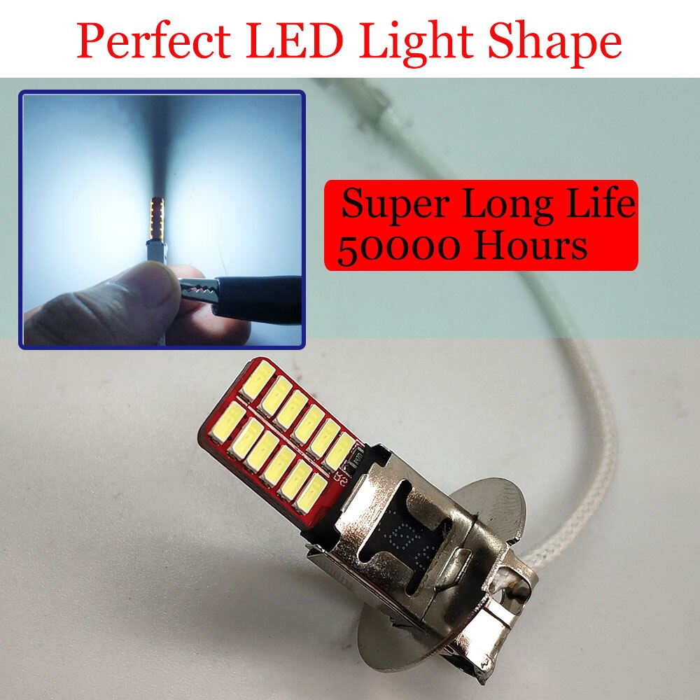LED H1 Lamp H3 Bulb 4014 24SMD Car Fog Lights High... – Grandado