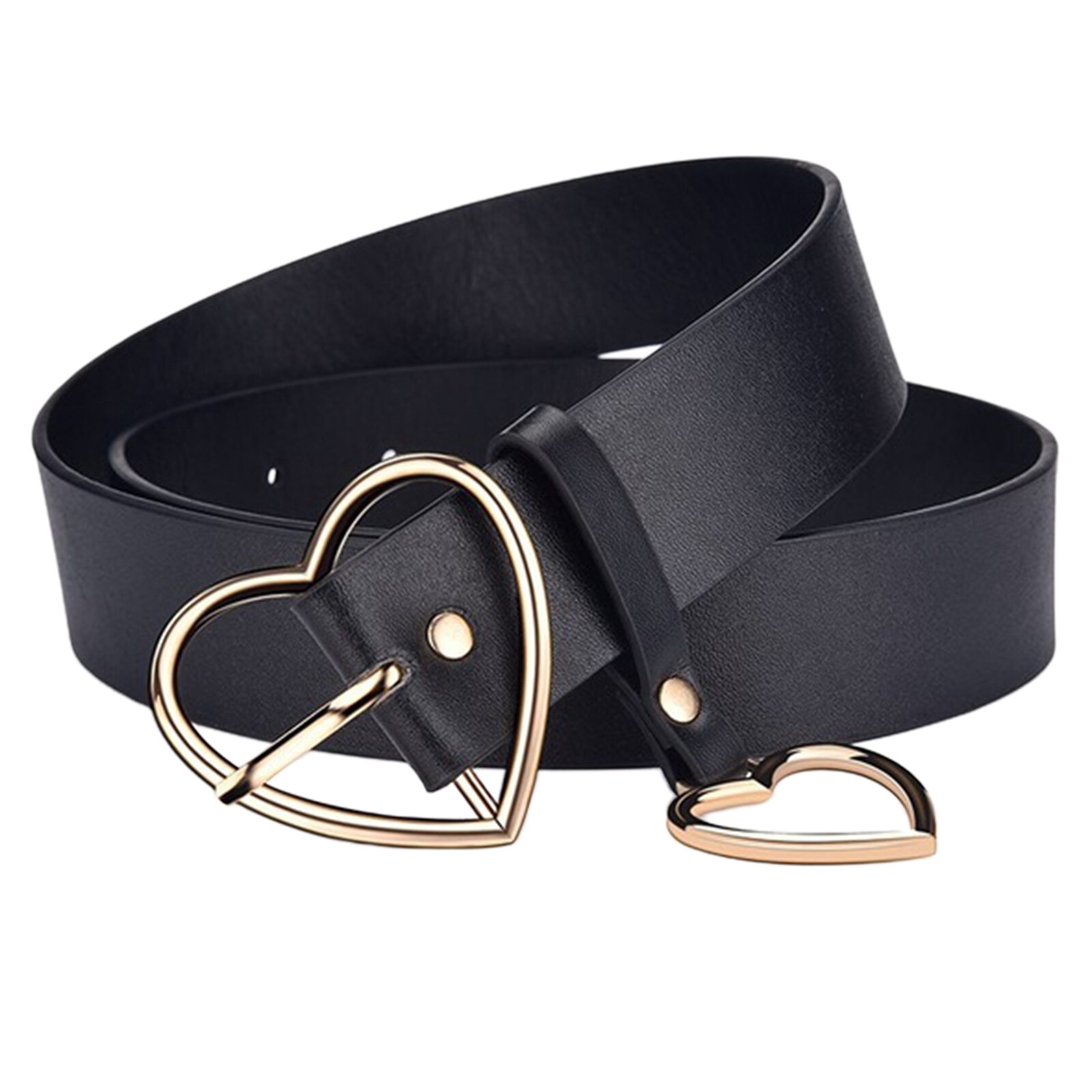 Women's Jean Belt, Classic Heart Buckle Leather Be... – Vicedeal