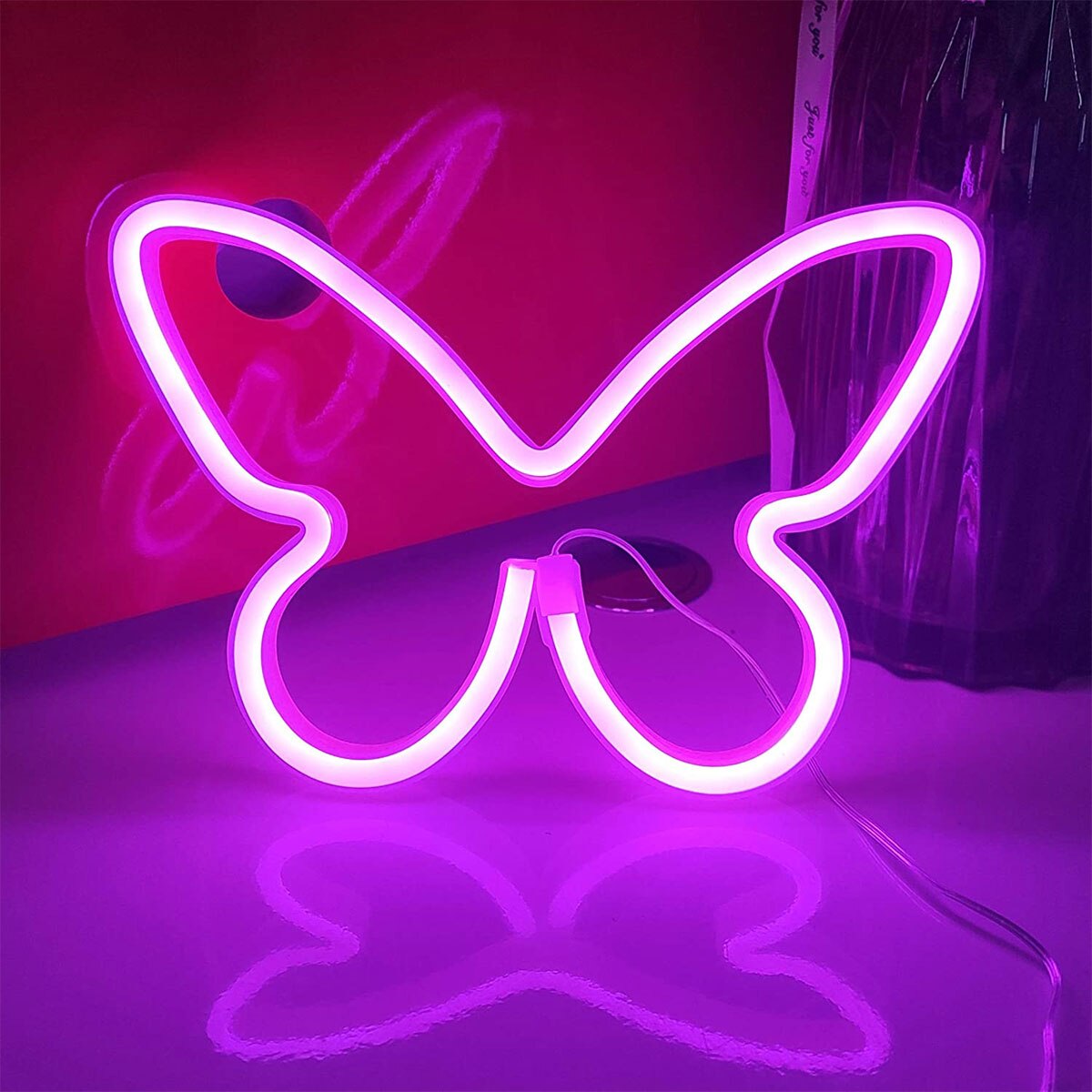 Luces LED de neón con forma de mariposa, lámpara d... – Grandado