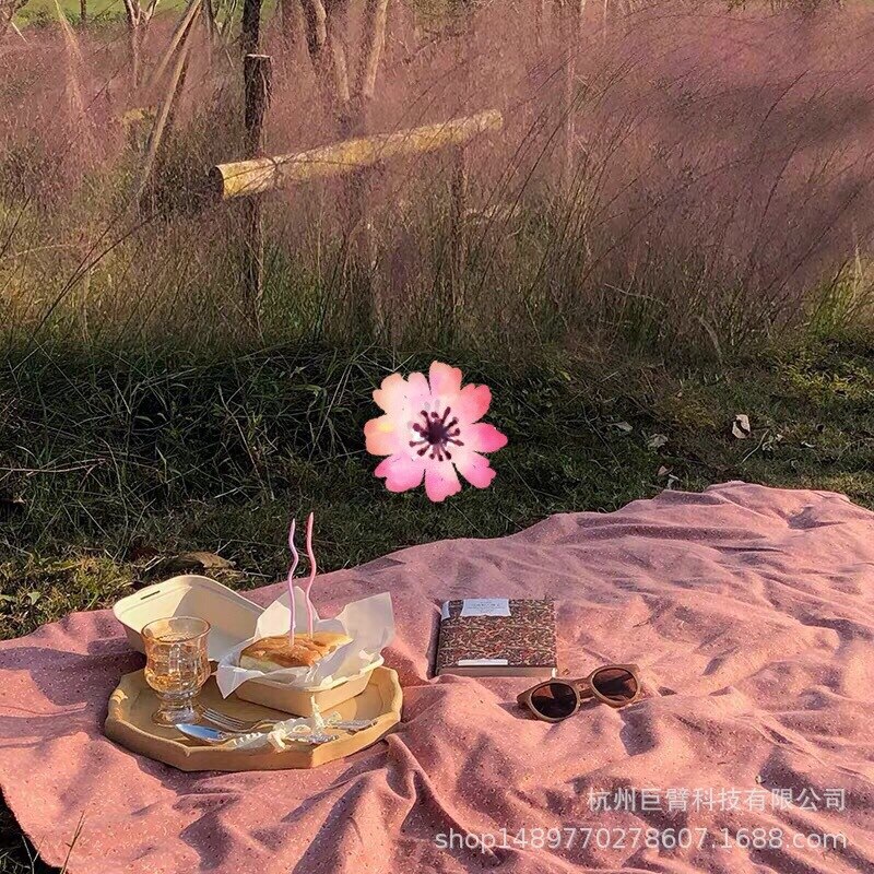 Dark Pink Flower Picnic Cloth Retro Romantic Girl ... – Grandado