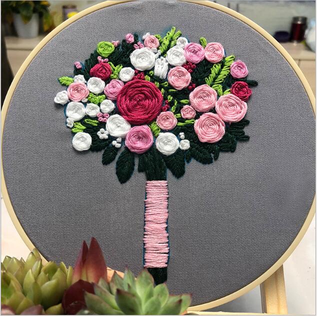 20x20cm Flower Shop Plant Series European embroide... – Grandado
