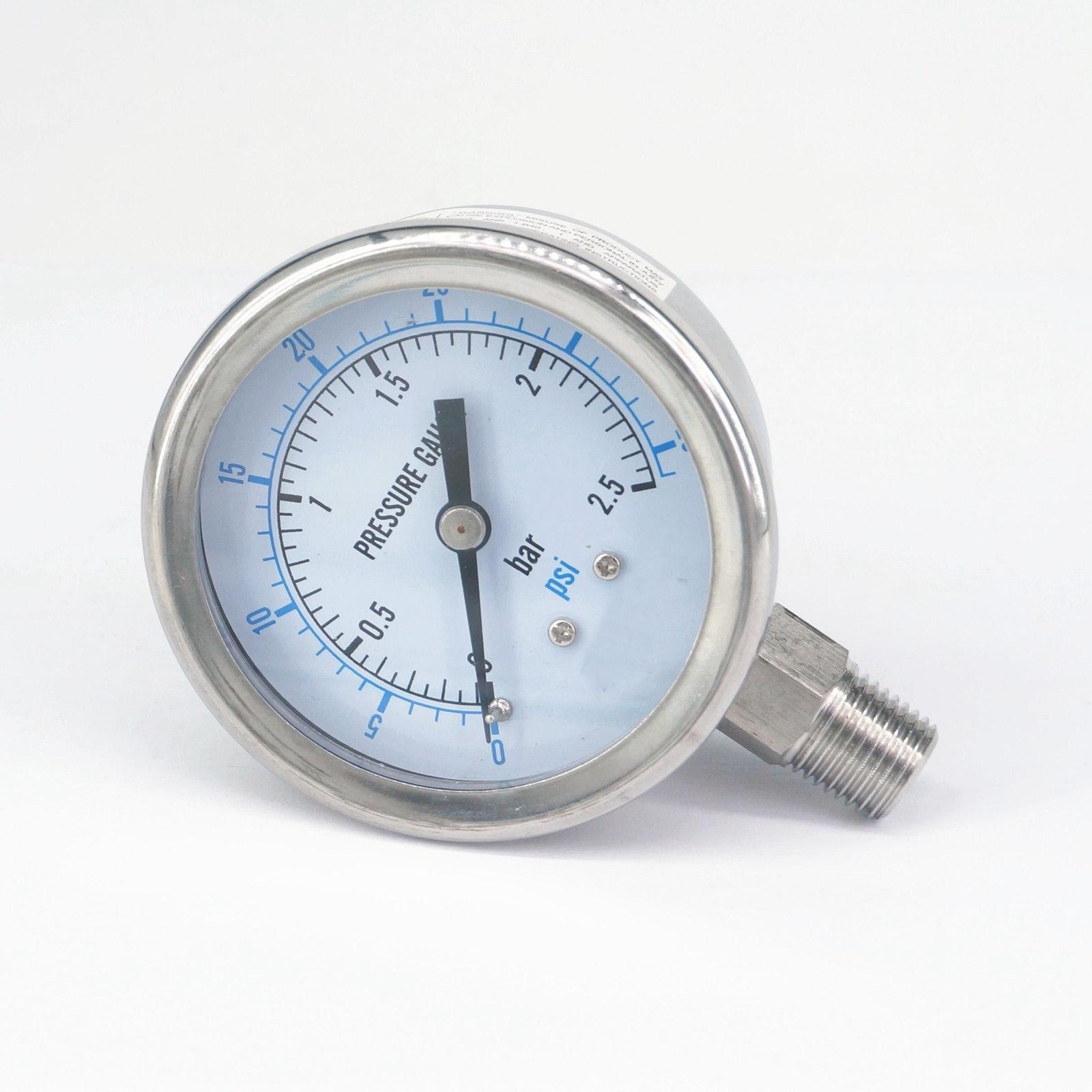 0-2.5bar 1/4" BSPT Male 60mm Dial Pressure Gauge 3... – Vicedeal