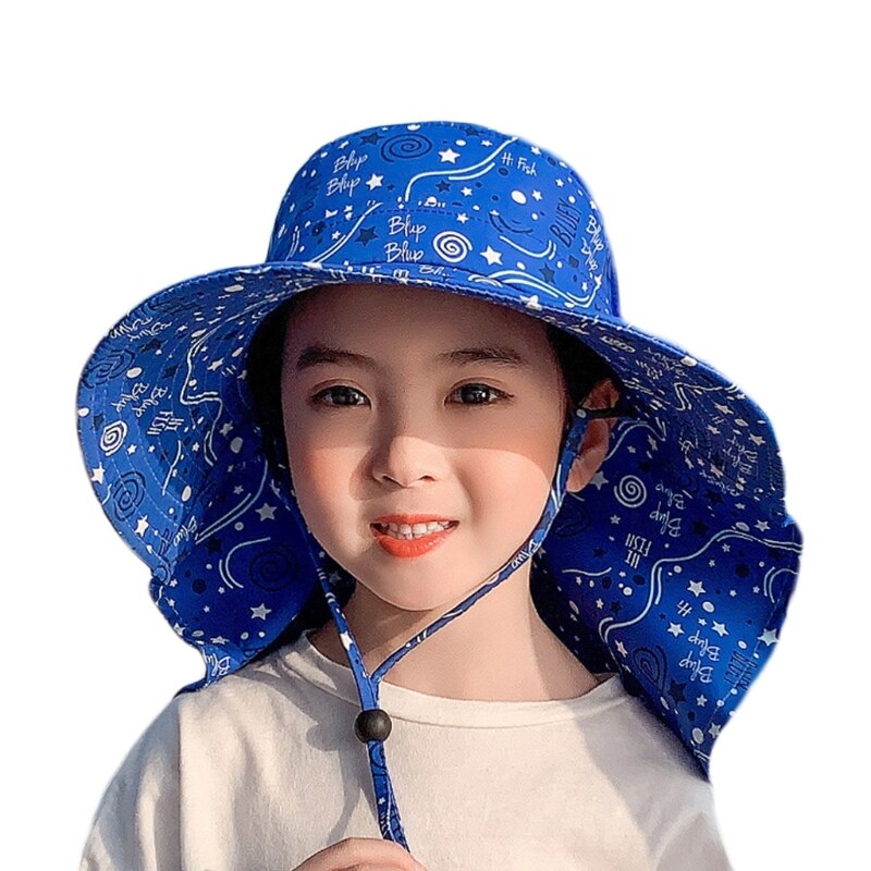 Children Sun Hat with Neck Flap Cartoon Print Outd... – Vicedeal