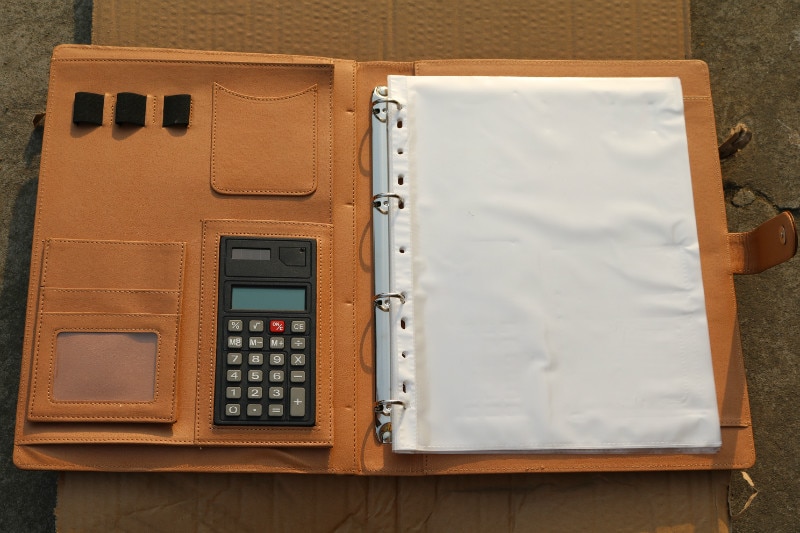 Simple Leather folder Padfolio multifunction organ... – Vicedeal