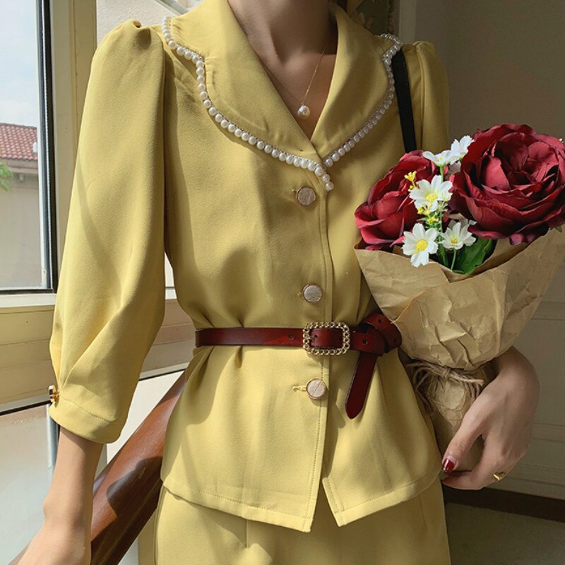 Autumn French Style Vintage 2 Piece Set Women Suit... – Grandado