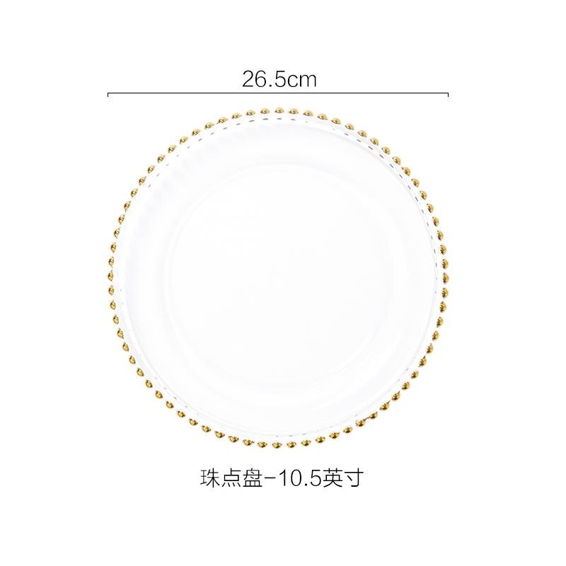 Simple White Ceramic Dinner Plate with Glod Rim Fo... – Vicedeal