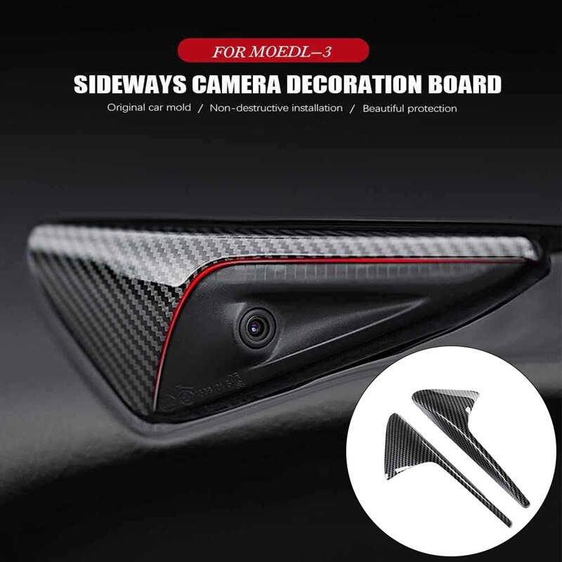 Carbon Fiber Side Fender Camera Cover Trim for Tes... – Vicedeal