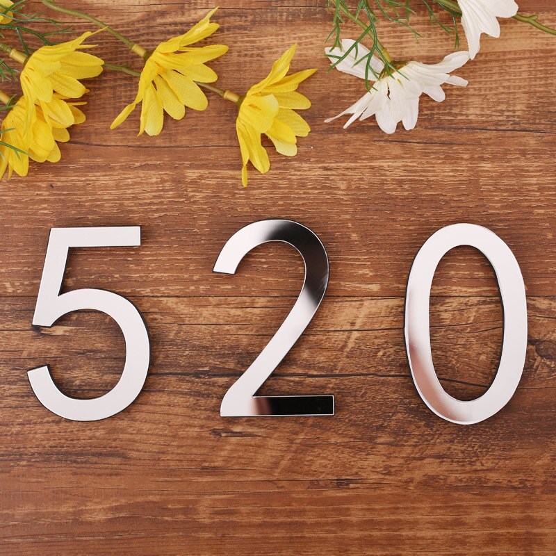 3D Mirror Wall Stickers Arabic Numbers 0-9 DIY Sil... – Grandado